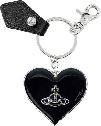 Vivienne Westwood Femme, Accessoires, Noir, Taille: ONE Size Porte-cl&eacute;s Coeur Miroir Orb