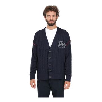 Tommy Hilfiger Homme, Pulls, Bleu, Taille: XL Cardigan Col V