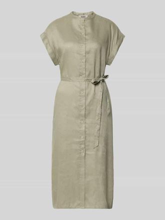 Ecoalf Hemdblusenkleid aus Leinen mit Bindeg&uuml;rtel Modell AMATISTA