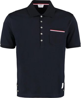 Thom Browne Pique Pocket Polo - - Tops - Herren - Blau - XL
