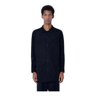 Yohji Yamamoto Bluse mit offenem Kragen und Schlitz an der Schulter - - Shirts - Herren - Schwarzk - M