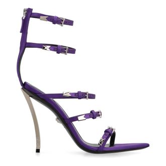 Versace Spitz Zehen Absatzsandale mit Lederdetails - - Shoes - Damen - Lila - 37 EU