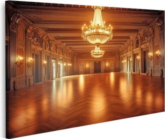 Islandburner Prime Bild auf Leinwand Opulenter Ballsaal mit Kronleuchtern und Holzboden Bilder Wandbilder Poster