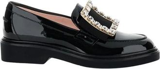 Roger Vivier Femme, Chaussures, Noir, Taille: 37 EU Viv Rangers Strass Buc Loafer 25 CO