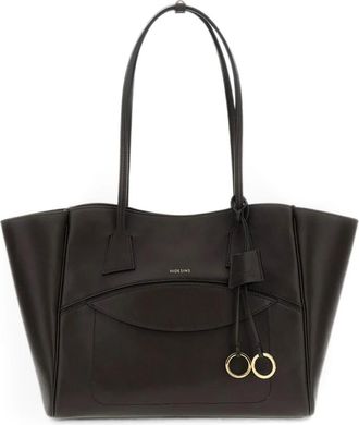 Hidesins Femme, Sacs, Brun, Taille: ONE Size Sac Cabas L en Cuir Lisse