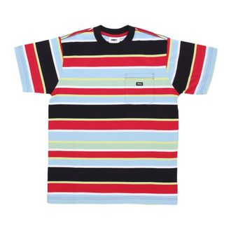 Obey Gestreiftes Taschen-T-Shirt Schwarz Multi - - Tops - Herren - Mehrfarbig - XL