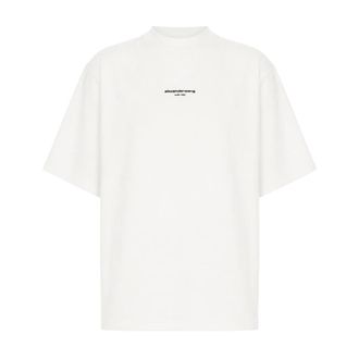 Alexander Wang Logo Print Kurzarm-T-Shirt - - Tops - Herren - Wei&szlig; - 2XS
