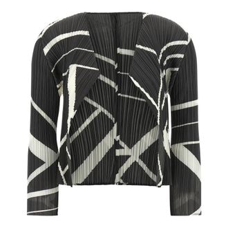 Issey Miyake Femme, Pulls, Noir, Taille: 46 FR Cardigan &agrave; plis