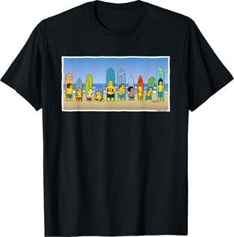 The Simpsons Isle Style Beach Surfing Bart and the Crew T-Shirt