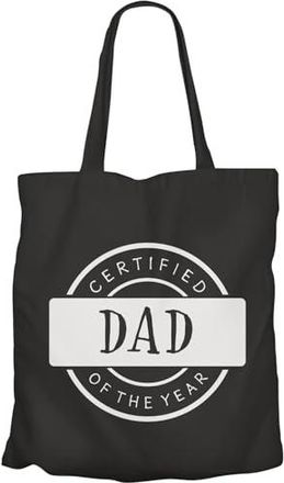 Fabulous Tote Bag Sac Shopping en Toile Noir - Certified Dad of the Year Father Family Gift - 10 L