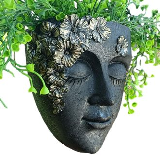 Generic Sukkulenten - Pflanzgef&auml;&szlig;, Wand-Pflanzgef&auml;&szlig; | Kunstharz, Harz-Gesichts-&Uuml;Bertopf F&uuml;r Sukkulenten, Wandmontierter Blumentopf, Blumentopf F&uuml;r Drinnen Und