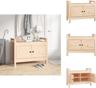 vidaXL Flurbank 80x40x60 cm Massivholz Kiefer - Kiefernholzm&ouml;bel - Eingangsbank - Garderobe - Schuhschrank - Flurbank