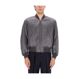 Tom Ford Homme, Vestes, Gris, Taille: L Bomber en satin de soie