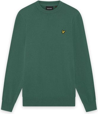 Lyle & Scott Homme, Pulls, Vert, Taille: S Pull Ras du Cou en Coton Mid Knits