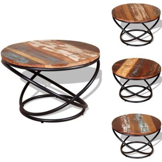 vidaXL Couchtisch Altholz Massiv 60x60x40 cm - Holztisch - Couchtisch - Wohnzimmertisch - Antik Stil - Handgemacht