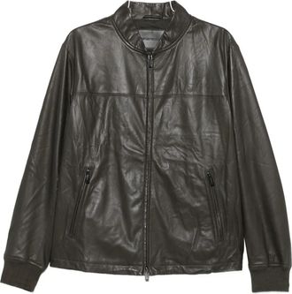 Emporio Armani Homme, Vestes, Vert, Taille: XL Veste en cuir