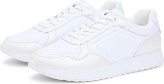 Tommy Hilfiger Plateausneaker TOMMY HILFIGER TH CHIC EVA RUNNER, Damen, Gr. 36, wei&szlig;, ecru, Leder, Sonstiges Material, leicht gl&auml;nzend, Schuhe Plateausneaker, Freize