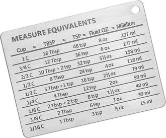UPKOCH Edelstahl K&uuml;hlschrankmagnet Mit K&uuml;chen Umrechnungstabelle Magnet Beschreibbar F&uuml;r Kochen Und Backen Praktisches K&uuml;chenma&szlig; 5.1 X 3.9 Zoll