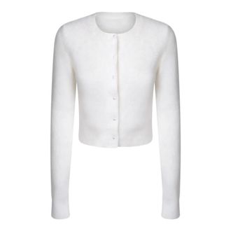 Maison Margiela Wei&szlig;er Angora Cardigan Pullover - - Knitwear - Damen - Wei&szlig; - XS