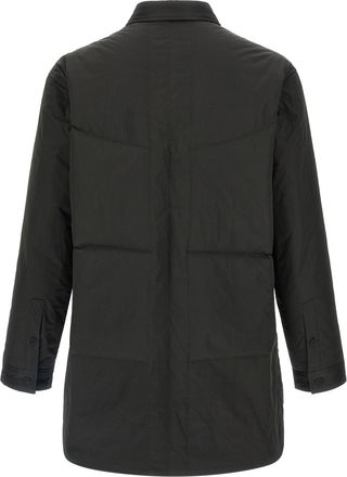 Yohji Yamamoto Padded Nylon with Abstract Print Overshirt - Black