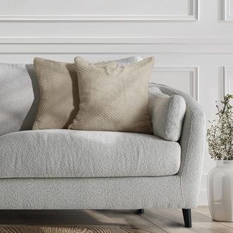 Decoking 57308 2tlg 2 Kissenbez&uuml;ge 45x45 cm Mikrofaser Rei&szlig;verschluss Fleece Kissenh&uuml;llen Cappuccino Henry