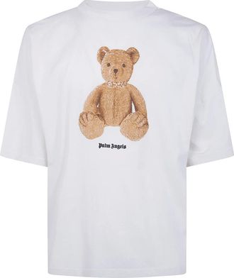 Palm Angels Homme, Tops, Blanc, Taille: S Bear In Mind Over Tee