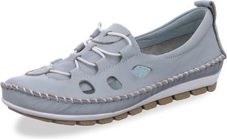 Gemini 003115-01 Damen Ballerina Slipper Mokassins Leder, Gr&ouml;&szlig;e:39 EU, Farbe:Blau