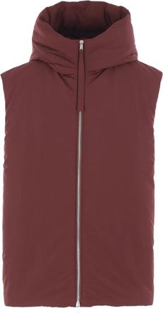Jil Sander gilet zippé à capuche - Marron