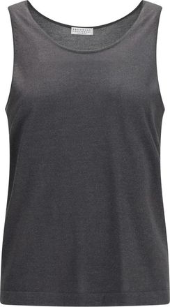 Brunello Cucinelli Leuchtendes Strick-Top - - Tops - Herren - Grau - XL
