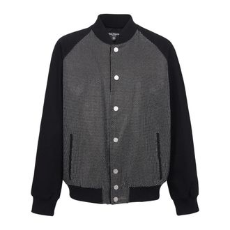 Balmain Homme, Vestes, Gris, Taille: L Bomber &agrave; strass