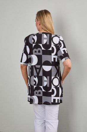 Mona Lisa Print-Shirt Gro&szlig;e Gr&ouml;&szlig;en A-Linie mit Taschen