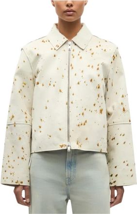 Sams&oslash;e & Sams&oslash;e Femme, Vestes, Blanc, Taille: 40 FR Salylo Leather Jacket