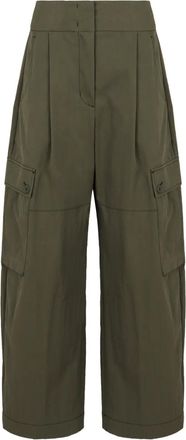 Max Mara pleated gabardine trousers - Gr&uuml;n