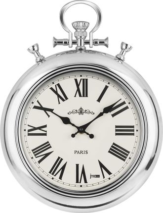 LOWELL Lowell Wanduhr mit batteriebetriebenem Quartzwerk Taschenwanduhr 41cm Chrom- 21460C