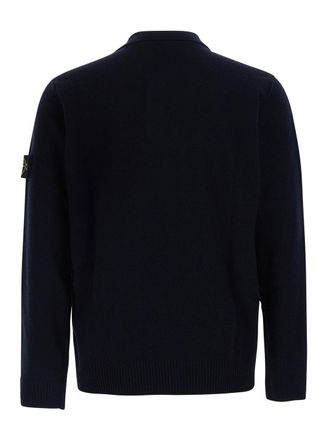 Stone Island Wool Polo Shirt - Navy