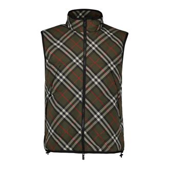 Burberry &Auml;rmellose Vintage-Karomusterjacke Herren - - Jackets - Herren - Gr&uuml;n - S