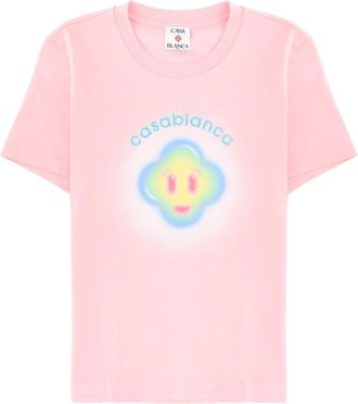 Casablanca Femme, Tops, Rose, Taille: 38 FR Airbrush Smiley Fitted T-Shirt