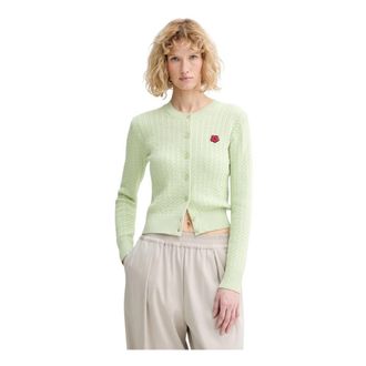 Kenzo Boke Flower Zopfmuster-Strickjacke - - Knitwear - Damen - Schwarzk - L