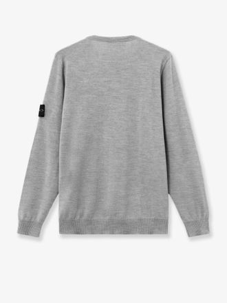Stone Island Mens Wool Ribbed Knit Sweater Grey Virgin