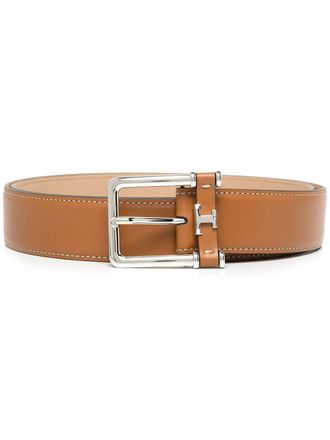 Tod's ceinture en cuir &agrave; boucle - Marron