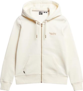 Superdry Damen Essential Kapuzenjacke mit Logo Wollwei&szlig; 42