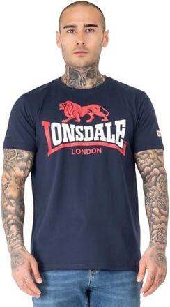 Lonsdale Lion Two Tone T-Shirt, Bleu Marine/Rouge/Blanc, 3XL Homme