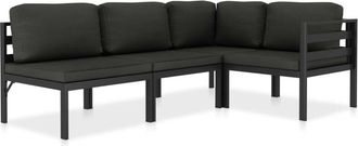 vidaXL vidaXL 4-tlg. Garten-Lounge-Set mit Kissen Aluminium Anthrazit