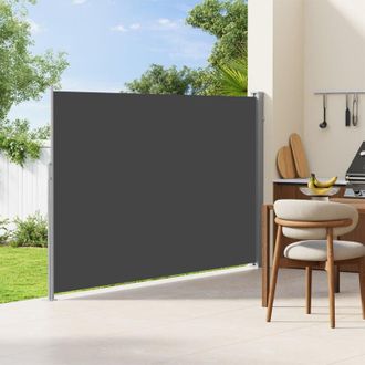 Woltu Seitenmarkise Markisen ausziehbar, Sichtschutz Sonnenschutz Windschutz, mit Wandhalterung, f&uuml;r Balkon Terrasse, 180x350 cm, Anthrazit