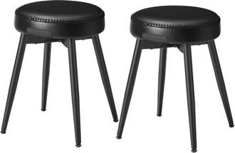 Vasagle EKHO Kollektion - Esszimmerst&uuml;hle, 2er Set, K&uuml;chenst&uuml;hle, Kunstleder, Mid-Century-Modern-Stil, 48,2 cm hoch, einfacher Aufbau, Schlafzimmer, tintensch