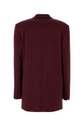 Alberta Ferretti Double-Breasted Satin Blazer - Purple