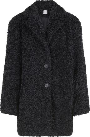 Betty & Co Damen Plüschjacke mit Reverskragen Schwarz,44