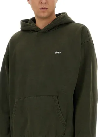 Obey Logo Cotton Sweatshirt - Black