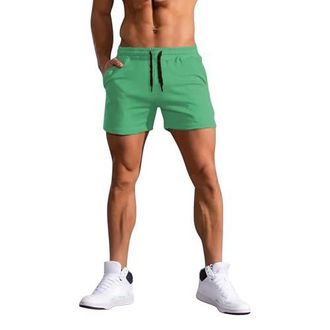 Generic Short de sport pour homme - Coupe ajust&eacute;e - Boxer chino noir l&eacute;ger en coton - Pour adulte - Pantalon de marche - Pantalon de travail, vert menthe, XXL
