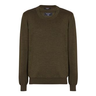 Balmain Homme, Pulls, Vert, Taille: L Pull en aille &agrave; double col